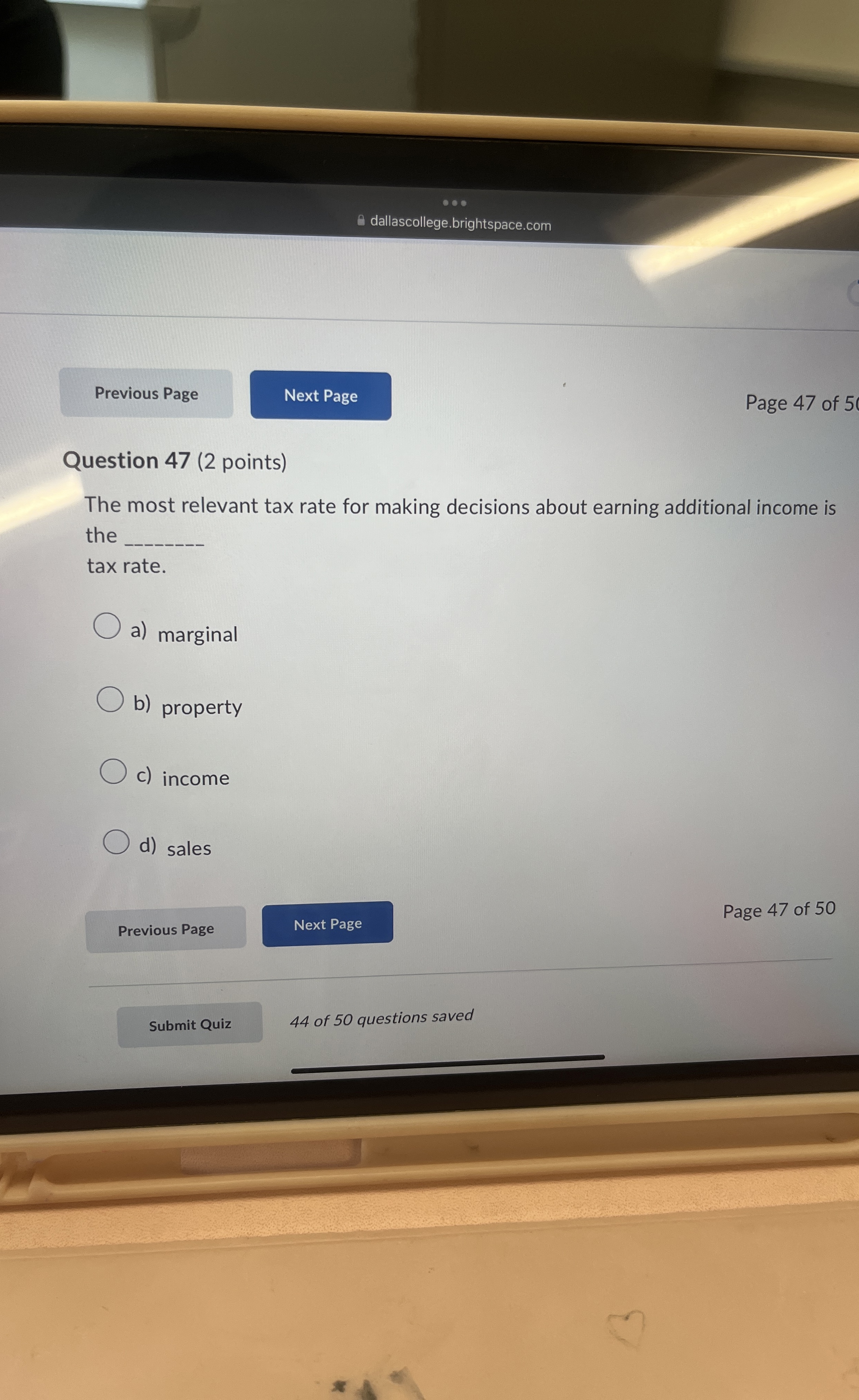 Solved dallascollege.brightspace.comPage 47 ﻿of 5Question | Chegg.com