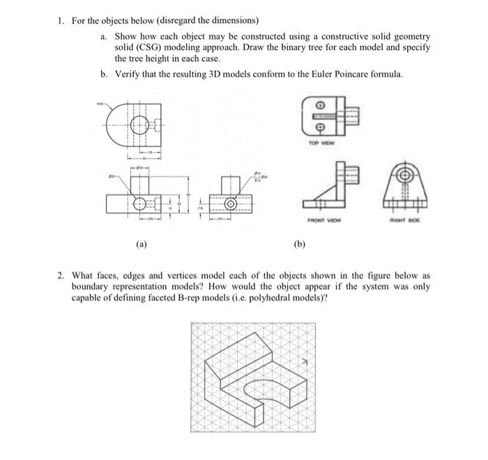 Solved 1. For the objects below (disregard the dimensions) | Chegg.com