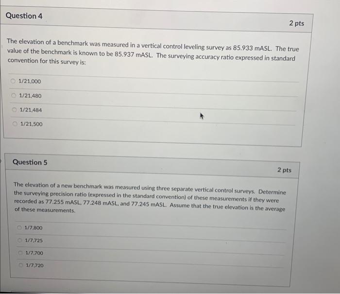 Solved The elevation of a benchmark was measured in a | Chegg.com