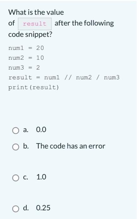 Solved What is the value of after the following code | Chegg.com