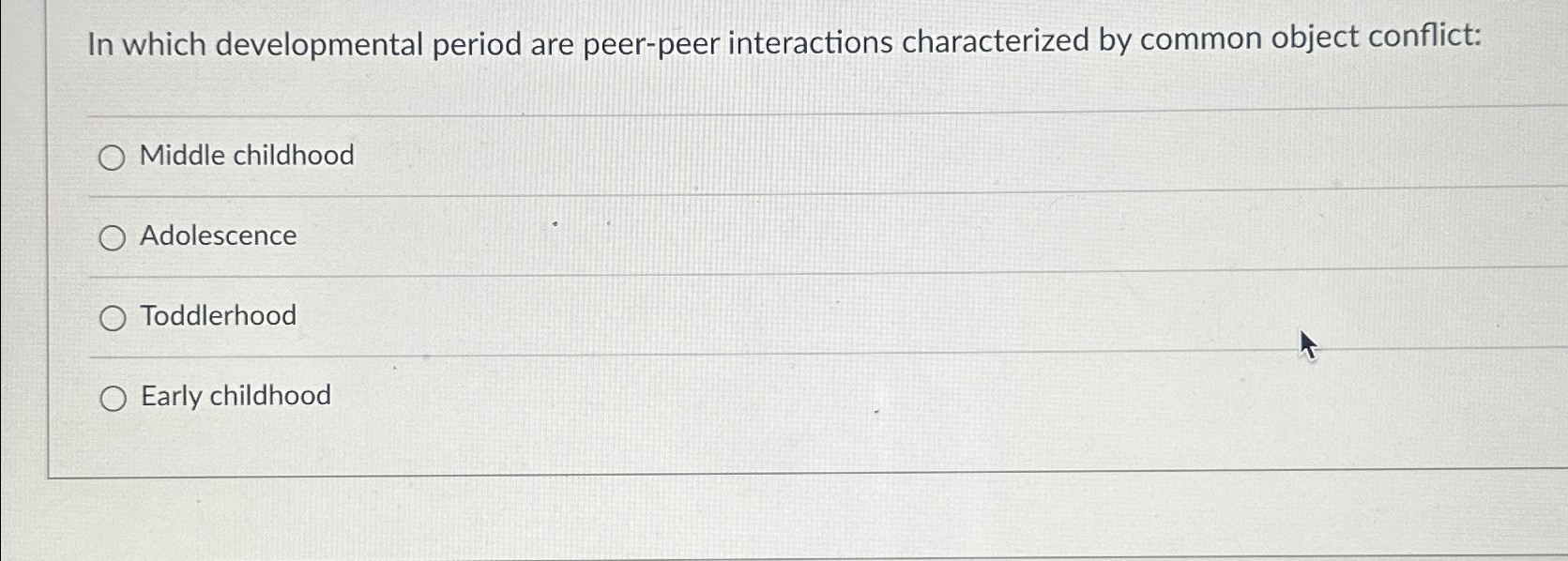 Solved In which developmental period are peer-peer | Chegg.com
