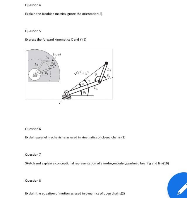 Solved Question 4 Explain the Jacobian matrics,ignore the | Chegg.com