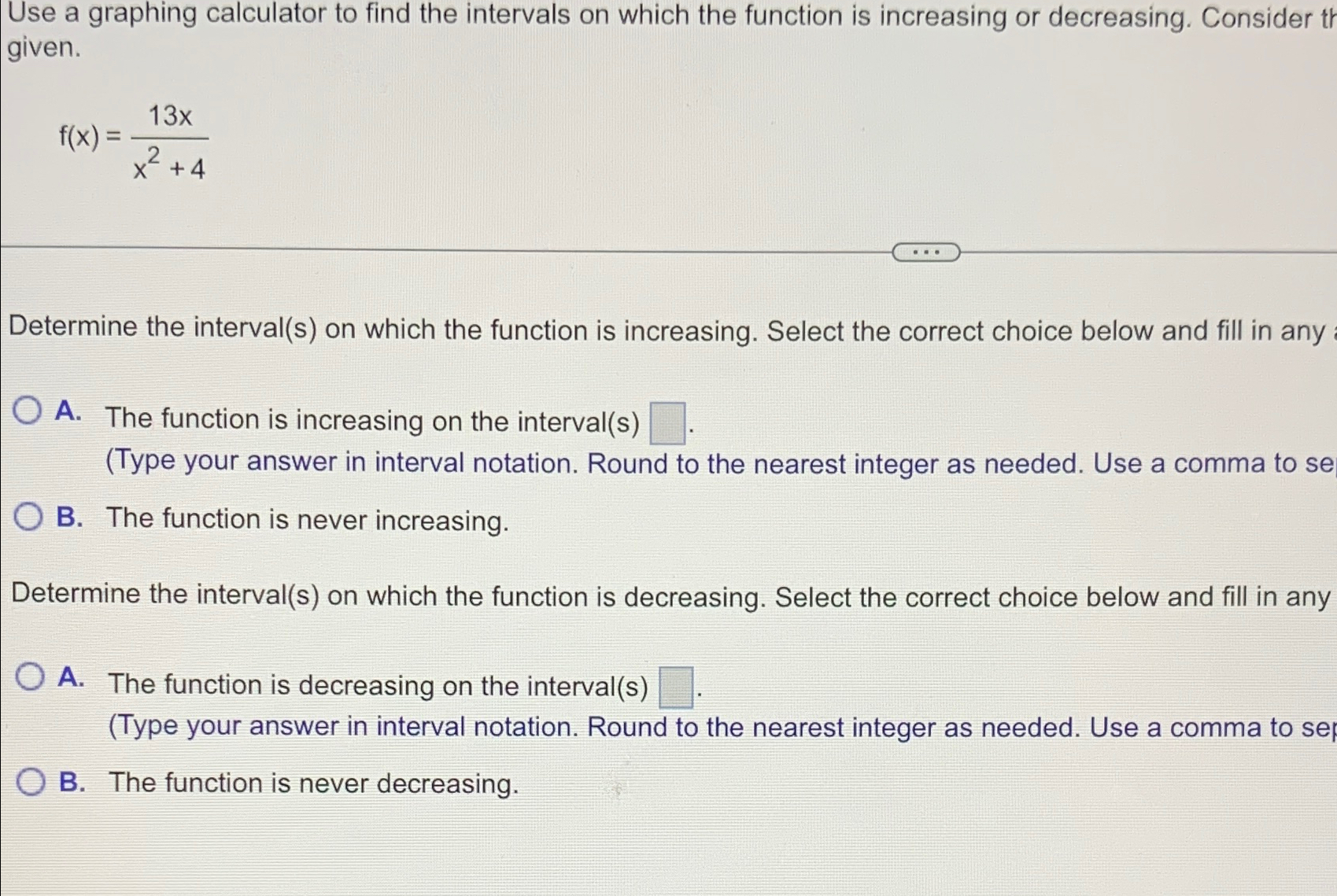 Solved Use a graphing calculator to find the intervals on | Chegg.com