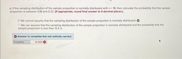 Solved c. If the sampling distribution of the sample | Chegg.com