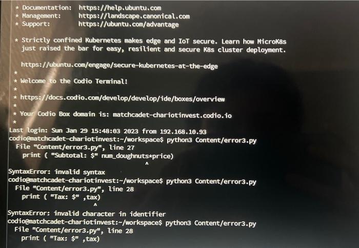 Solved Exercise 3: Identify \& Fix the Error Analyze the | Chegg.com