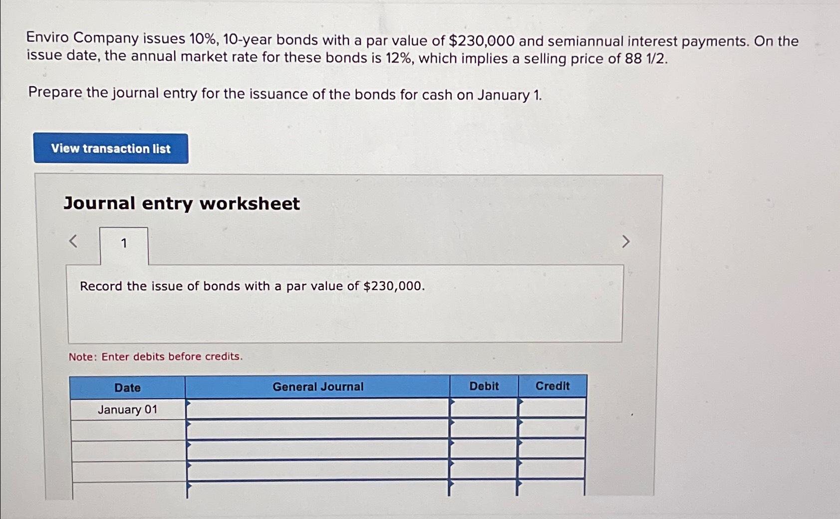 Solved Enviro Company issues 10%,10-year bonds with a par | Chegg.com