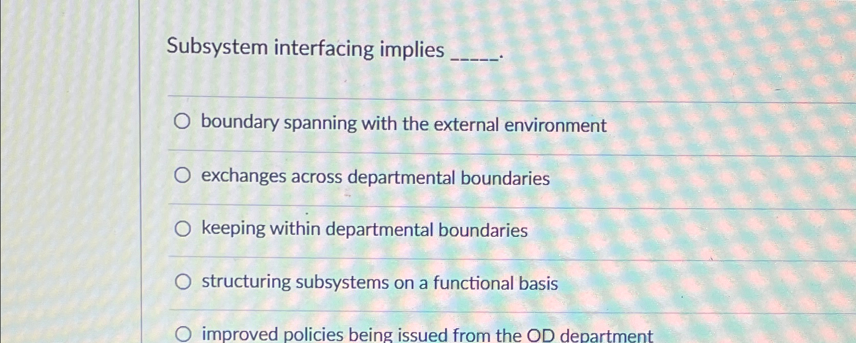 Solved Subsystem interfacing impliesboundary spanning with | Chegg.com