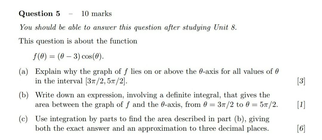 Solved Question 5 10 marks You should be able to answer this | Chegg.com
