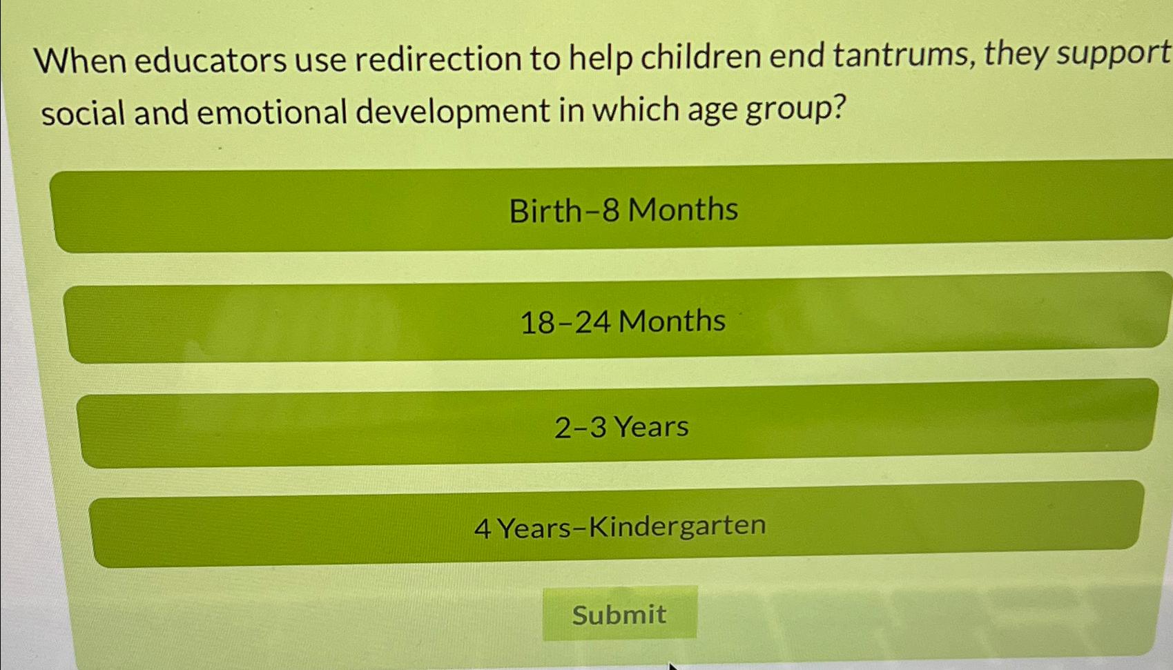 Solved When educators use redirection to help children end | Chegg.com