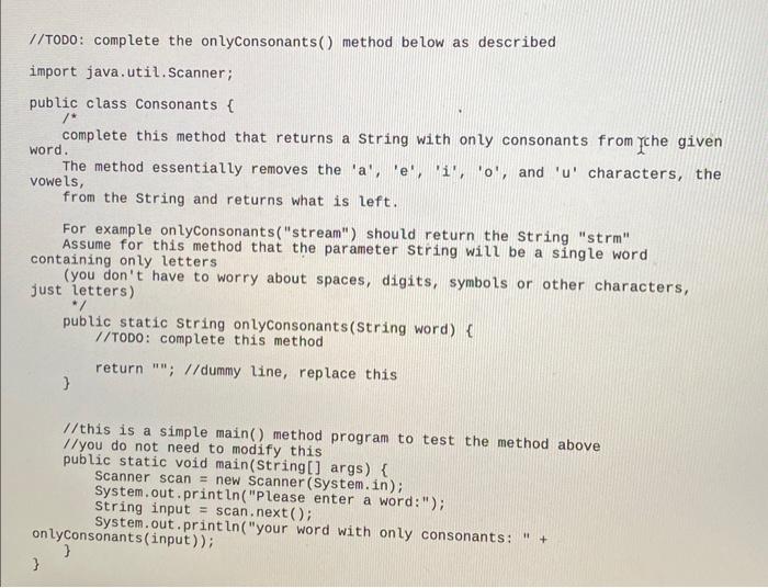 Solved Please do in java//TODO: complete the | Chegg.com