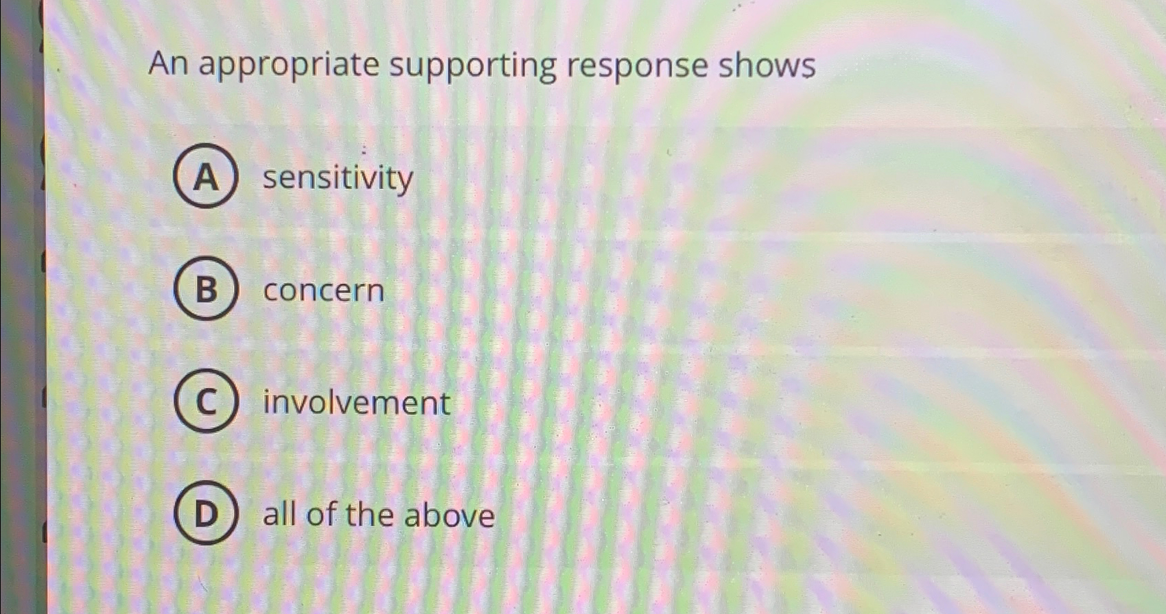 Solved An appropriate supporting response | Chegg.com