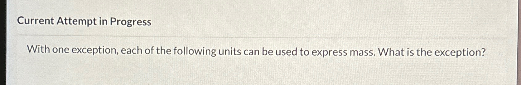 Solved Current Attempt in ProgressWith one exception, each | Chegg.com
