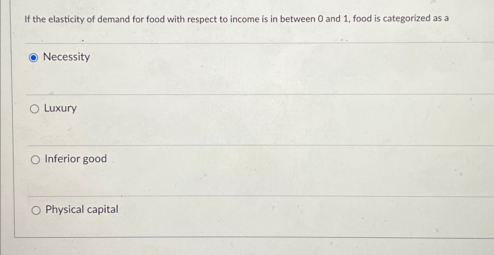 Solved If the elasticity of demand for food with respect to | Chegg.com