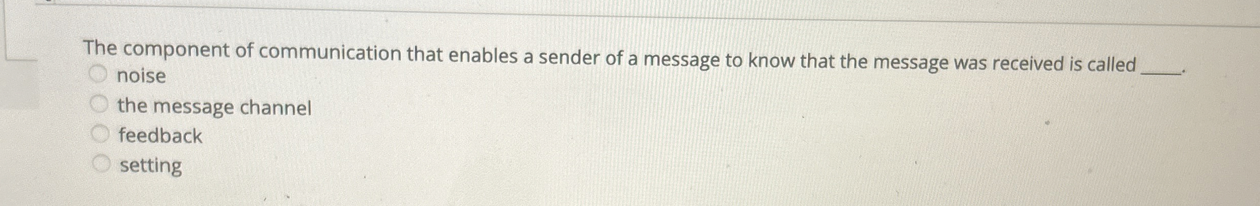 Solved The component of communication that enables a sender | Chegg.com