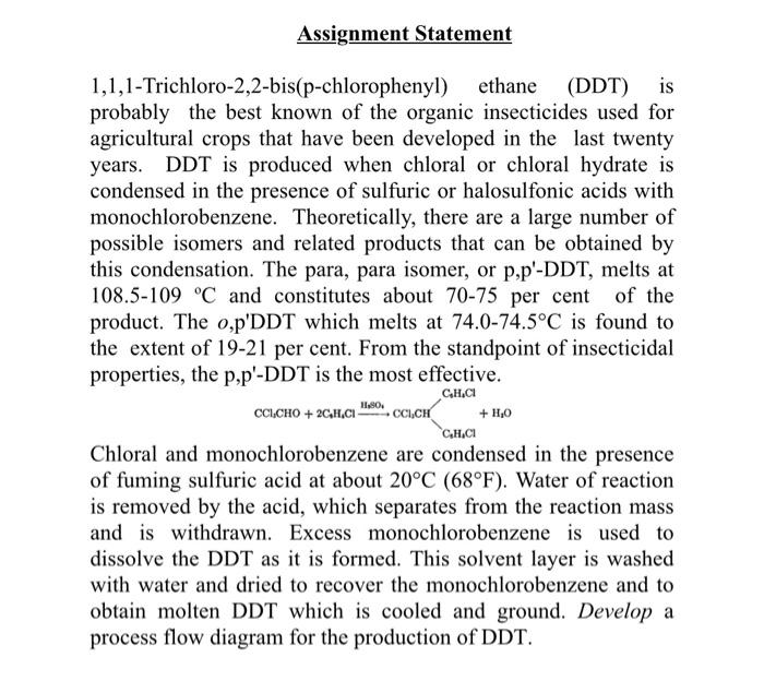 Solved 1,1,1-Trichloro-2,2-bis(p-chlorophenyl) ethane (DDT) | Chegg.com