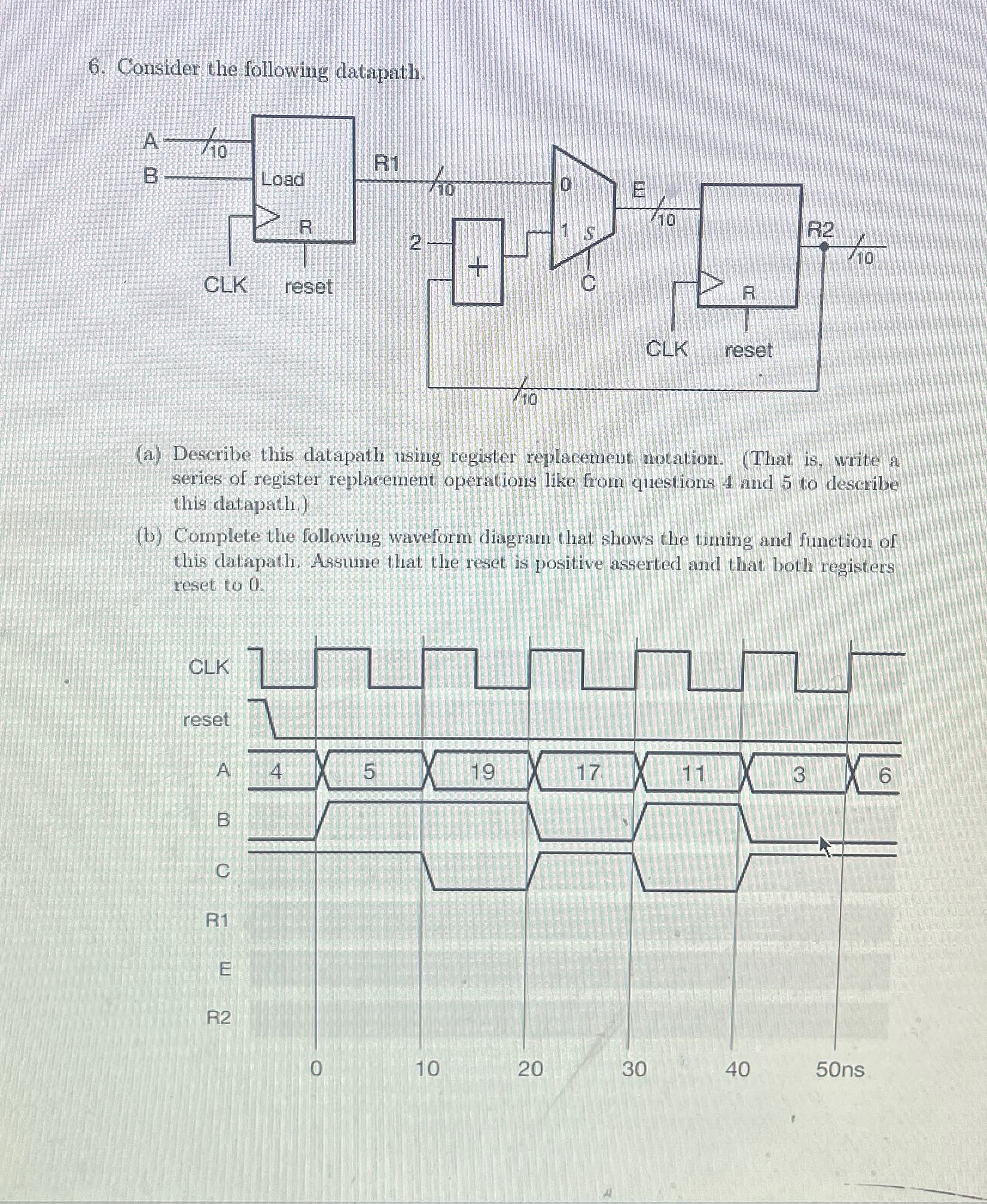 Solved Consider the following datapath.(a) ﻿Describe this | Chegg.com
