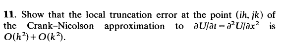 Solved Show That The Local Truncation Error At The Point