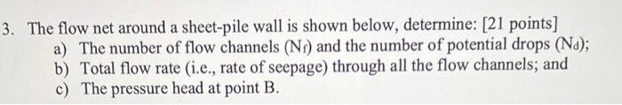 Solved The flow net around a sheet-pile wall is shown below, | Chegg.com