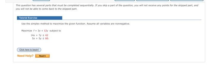 Set up the simplex matrix used to solve the linear | Chegg.com