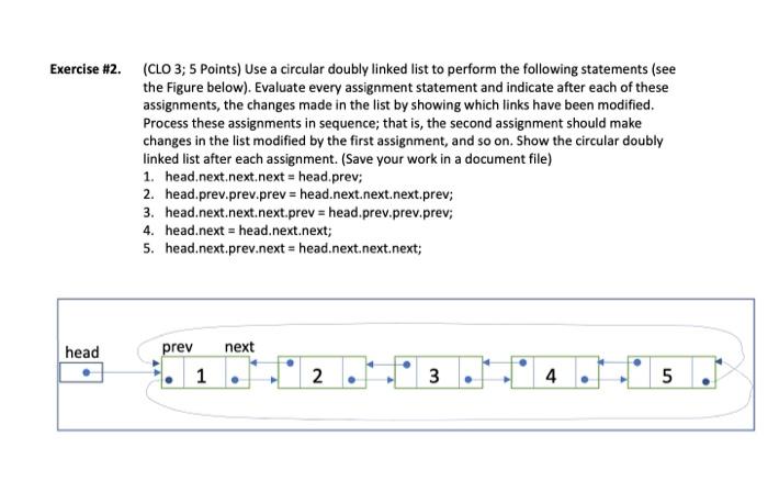 Solved (CLO 3; 5 Points) Use a circular doubly linked list | Chegg.com