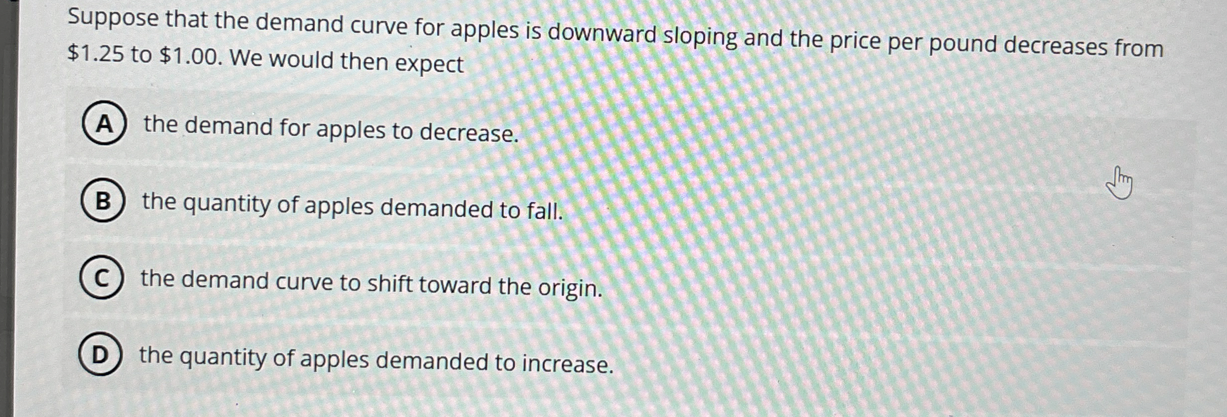 Solved Suppose that the demand curve for apples is downward | Chegg.com