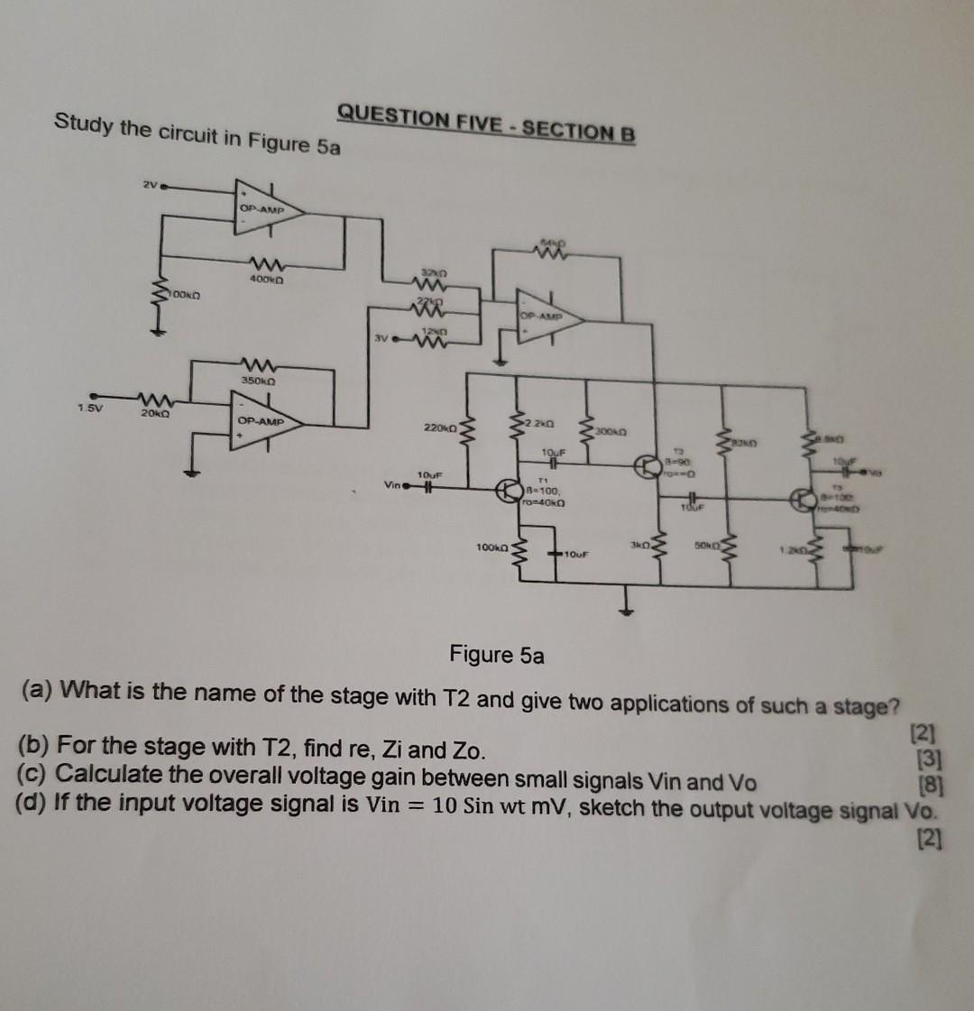 QUESTION FIVE - SECTION B Study the circuit in Figure | Chegg.com