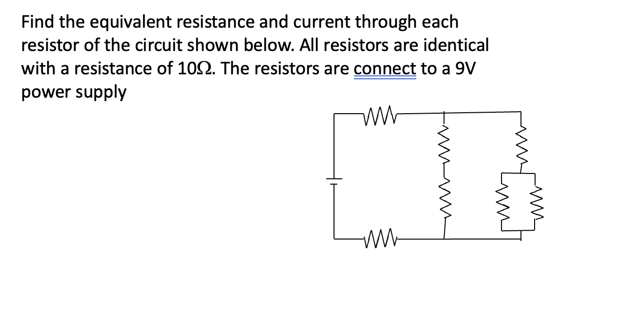 Solved Find The Equivalent Resistance And Current Through