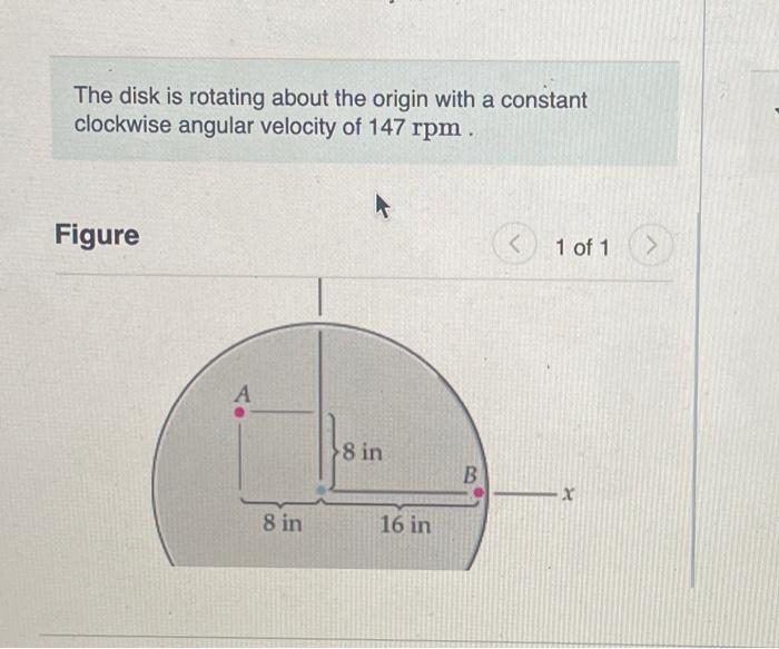Solved The disk is rotating about the origin with a constant | Chegg.com