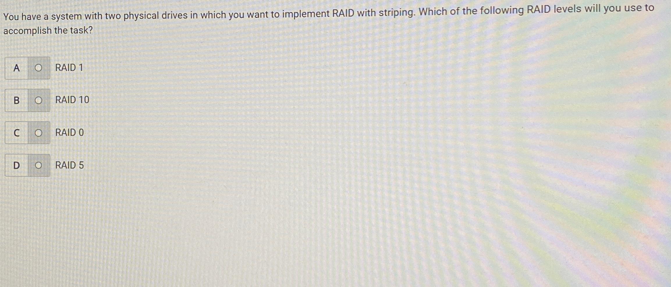 Solved You have a system with two physical drives in which | Chegg.com