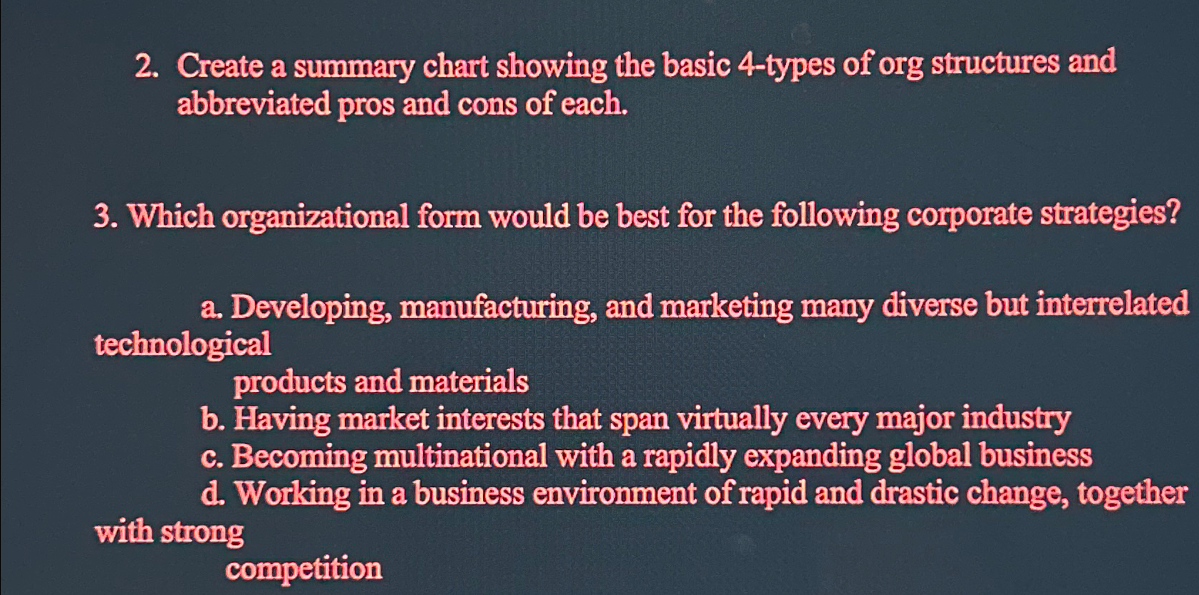 Solved Create a summary chart showing the basic 4-types of | Chegg.com
