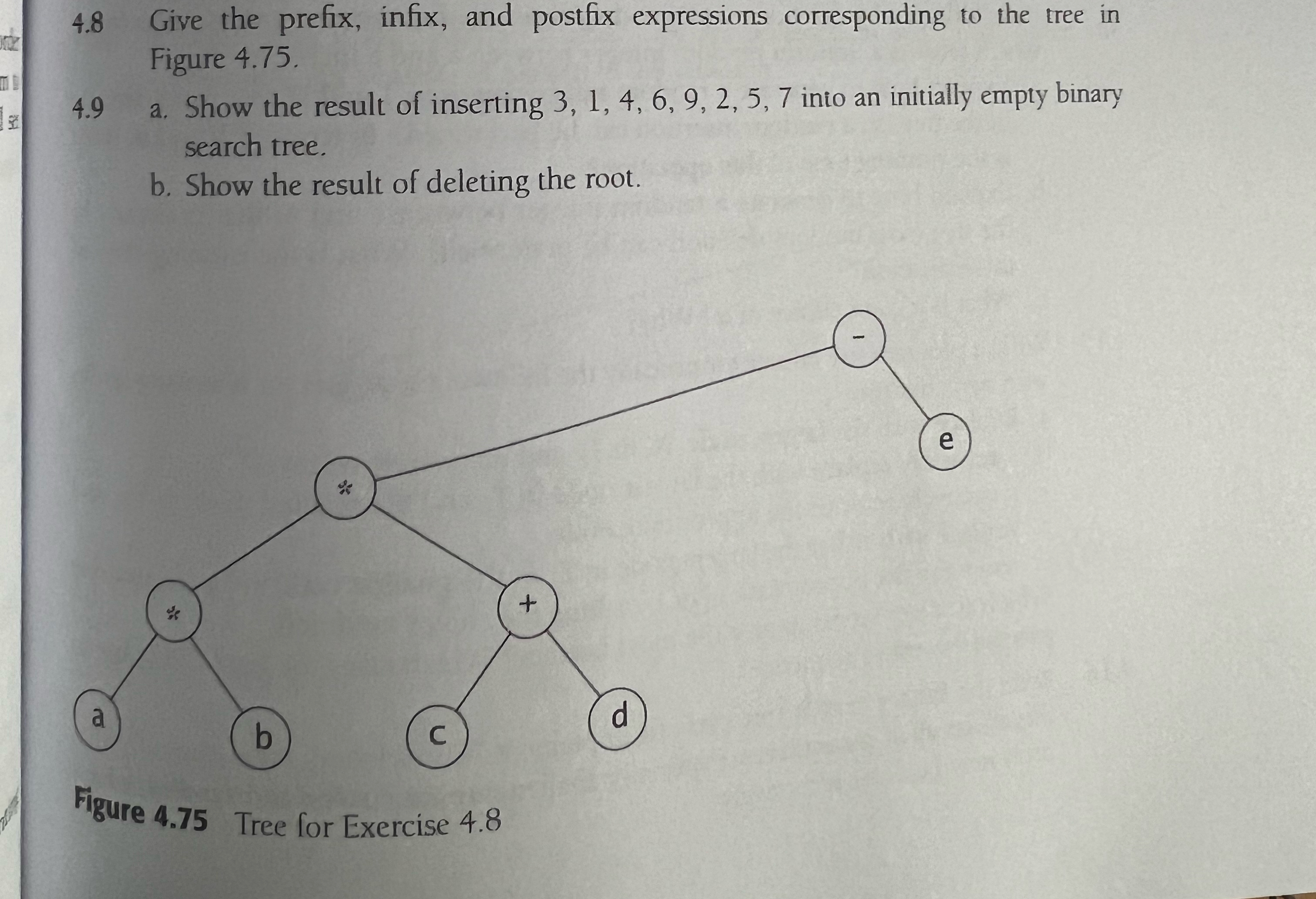 Solved 4.8 ﻿Give the prefix, infix, and postfix expressions | Chegg.com