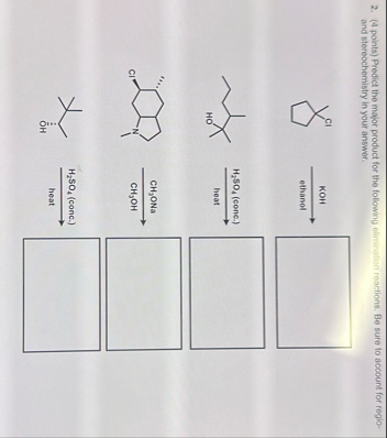 Solved (4 ﻿points) ﻿Predict the major product for the | Chegg.com