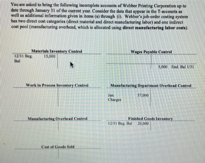 Solved You are asked to bring the following incomplete | Chegg.com