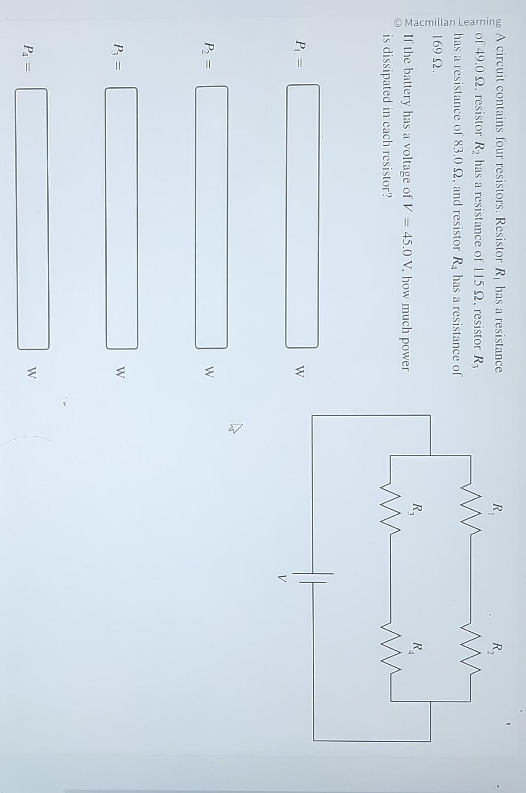 Solved a A circuit contains four resistors. Resistor Rl has | Chegg.com