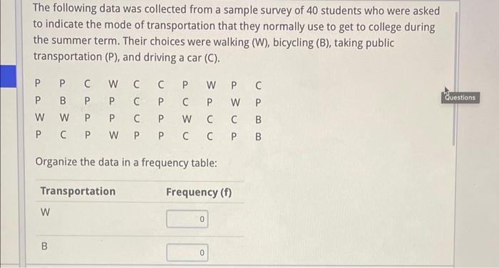 Solved The following data was collected from a sample survey | Chegg.com