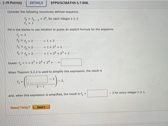 Solved • (-/9 Points) DETAILS EPPDISCMATH5 5.7.008. Consider | Chegg.com