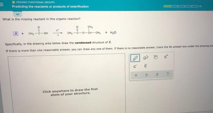 Solved ORGANIC FUNCTIONAL GROUPS Predicting the reactants or | Chegg.com
