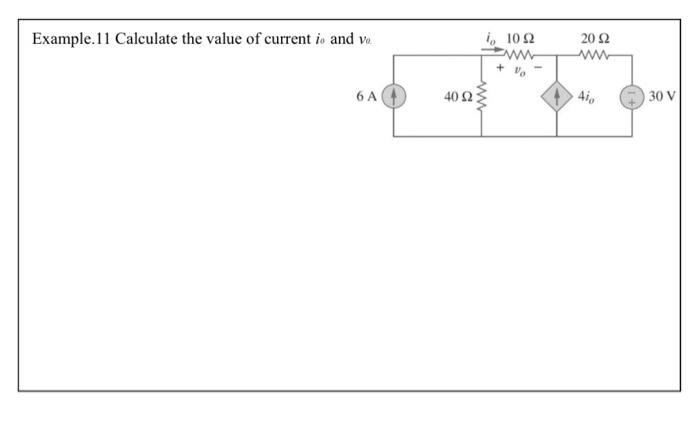 Solved Example.11 Calculate the value of current i0 an | Chegg.com