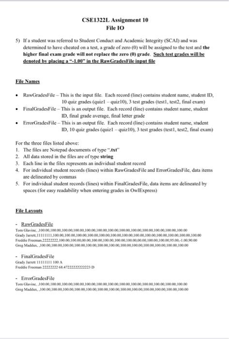 Solved CSE1322L Assignment 10 File 10 Overview For this | Chegg.com