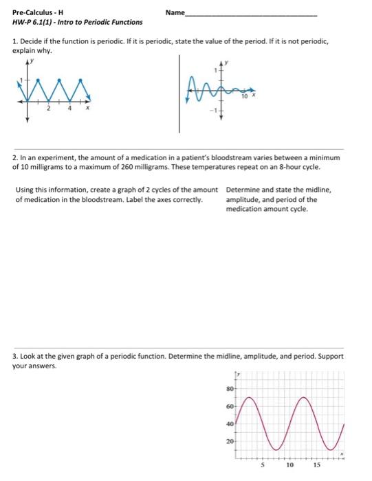 Solved Pre-Calculus - H Name HW-P 6.1(1) - Intro to Periodic | Chegg.com