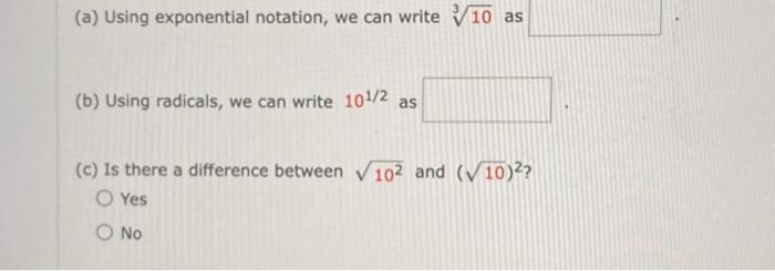 Solved (a) Using exponential notation, we can write 310 as | Chegg.com