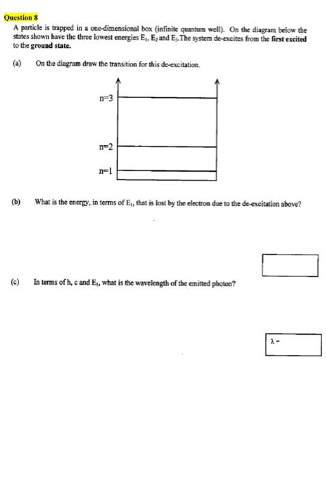 Solved Question 8 A particle is trapped in a one-dimensional | Chegg.com