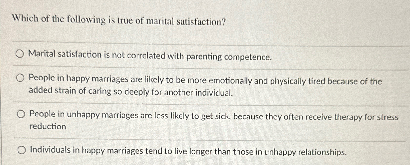 Solved Which of the following is true of marital | Chegg.com