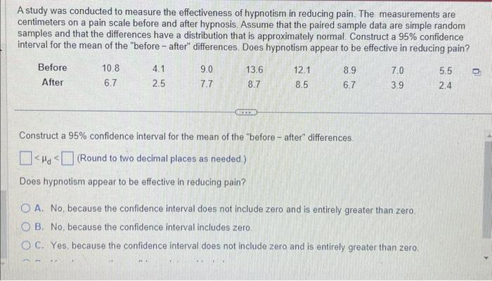 Solved A study was conducted to measure the effectiveness of | Chegg.com