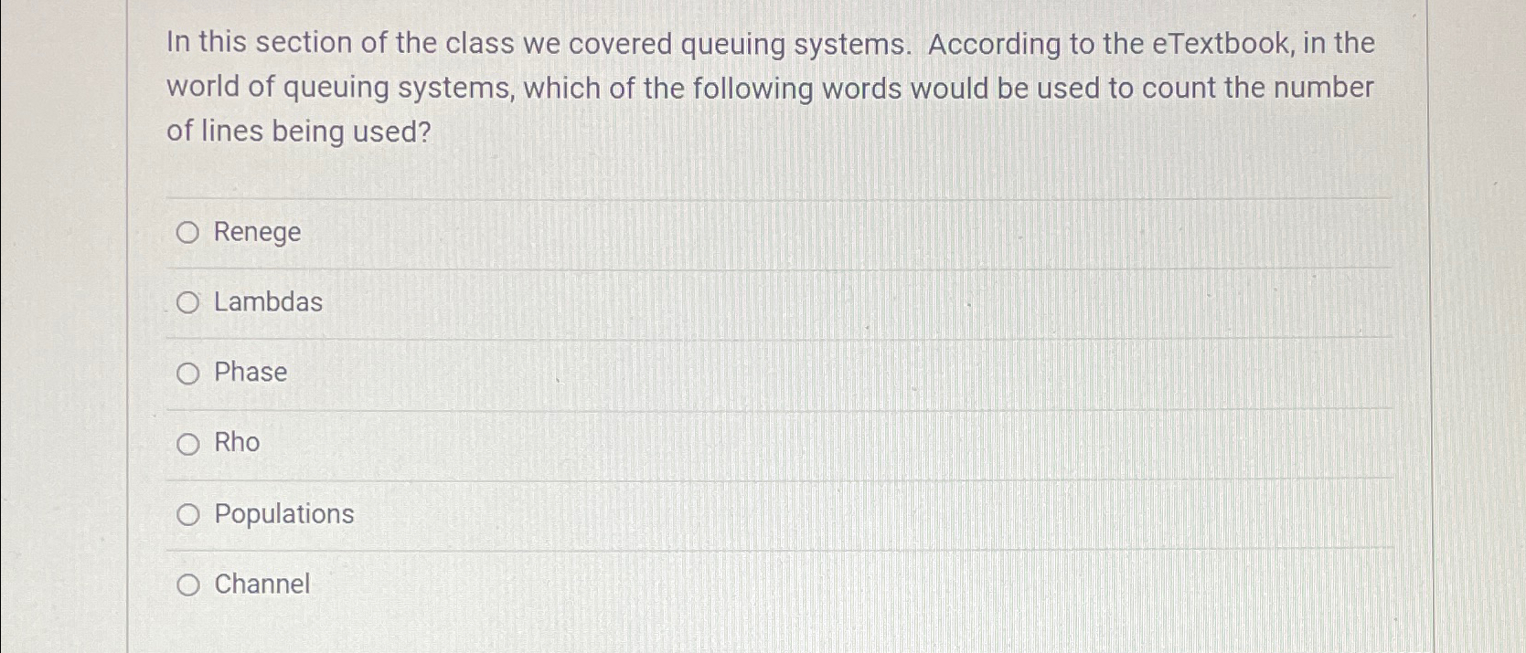 Solved In this section of the class we covered queuing | Chegg.com