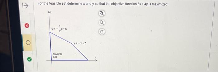 Solved For The Feasible Set Determine X And Y So That The