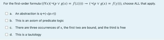Solved For the first-order formula | Chegg.com