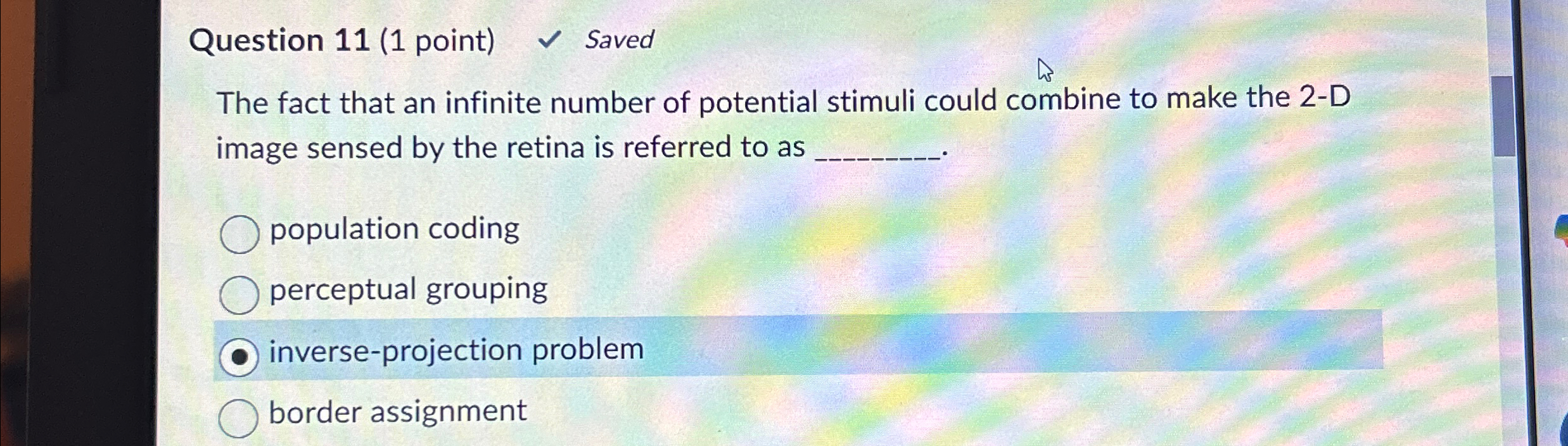 Solved Question 11 (1 ﻿point) ﻿SavedThe fact that an | Chegg.com