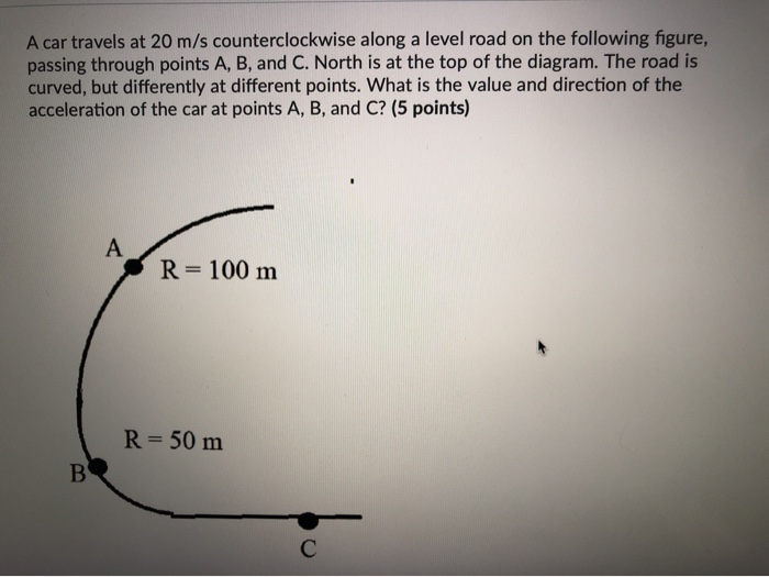 Solved A car travels at 20 m/s counterclockwise along a | Chegg.com
