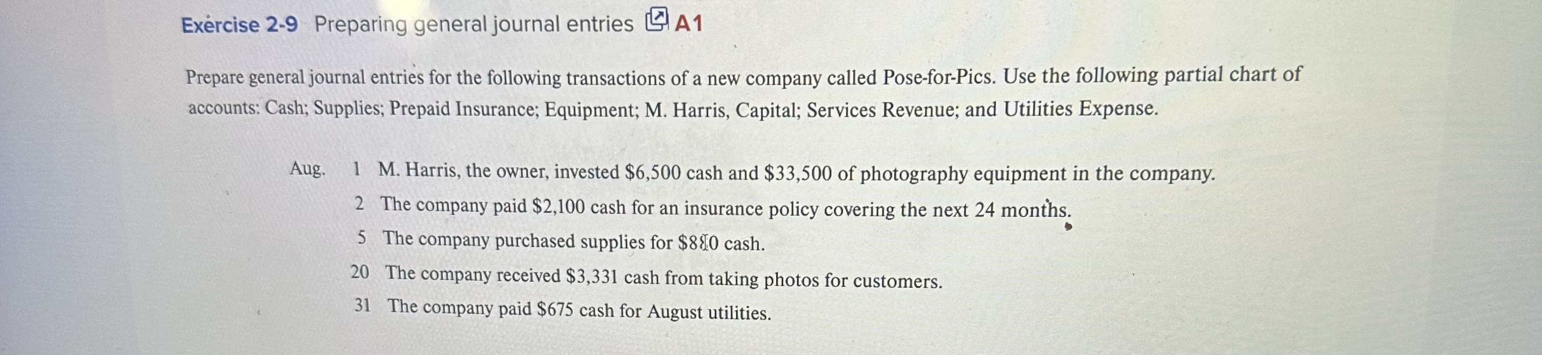 Solved prepare a trial balance | Chegg.com